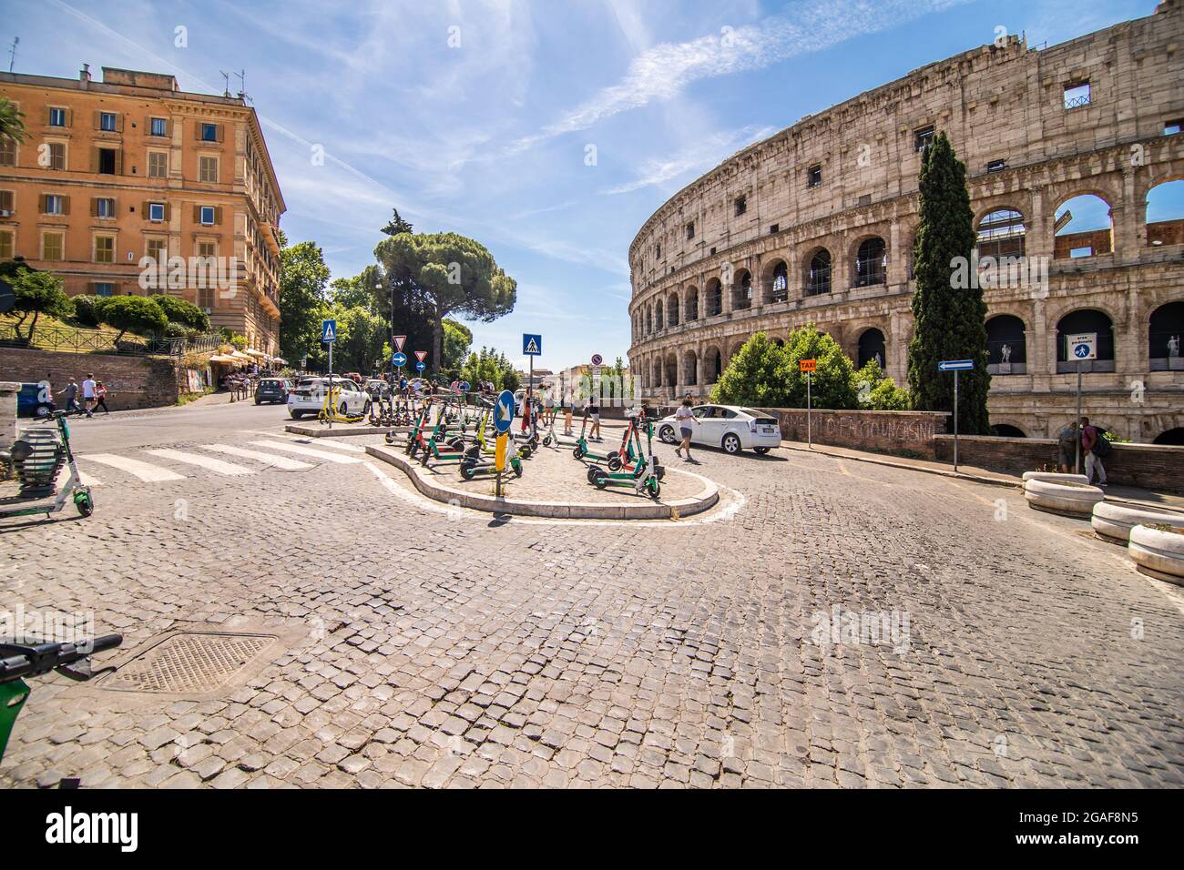 Rome, Italy - Juny, 2021: Colosseum in Rome, Italy. Ancient Roman ...