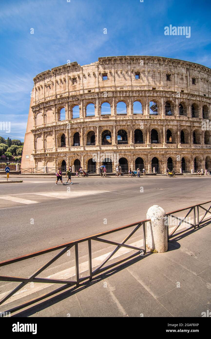 Rome, Italy - Juny, 2021: Ancient Roman Coliseum or Colosseum is one of ...