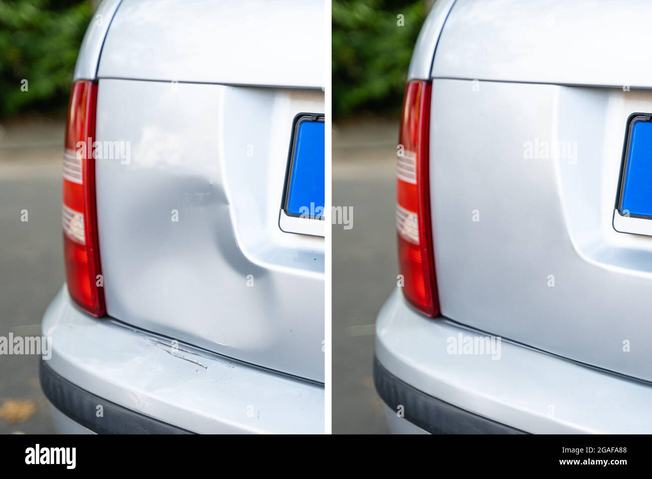 Photo Of Car Dent Repair Before And After Stock Photo - Alamy