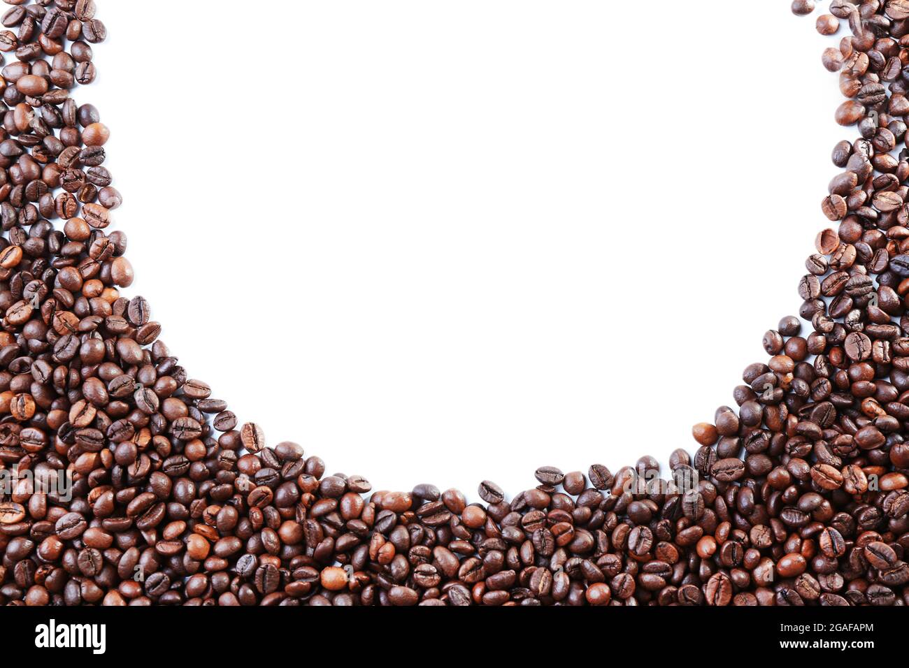 Coffee beans frame on white background Stock Photo - Alamy