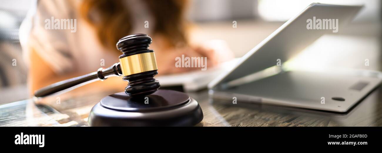 Digital Technology At Court Trial. Legal Tech Stock Photo - Alamy