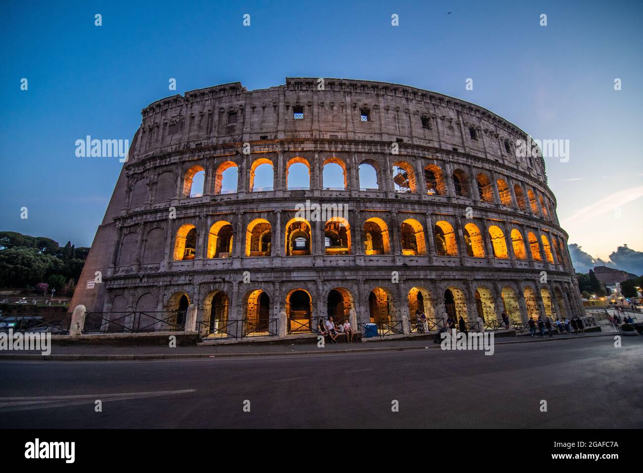 Rome, Italy - Juny, 2021: Colosseum at night with colorful blurred ...