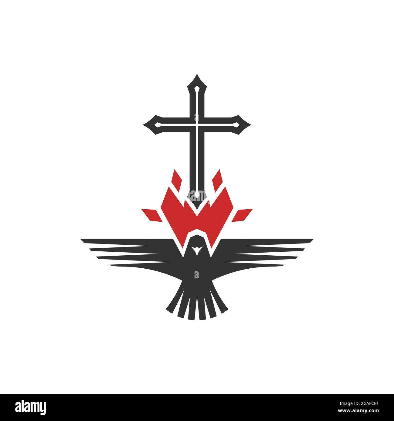 Christian illustration. Church logo. Cross of the Lord and Savior Jesus ...