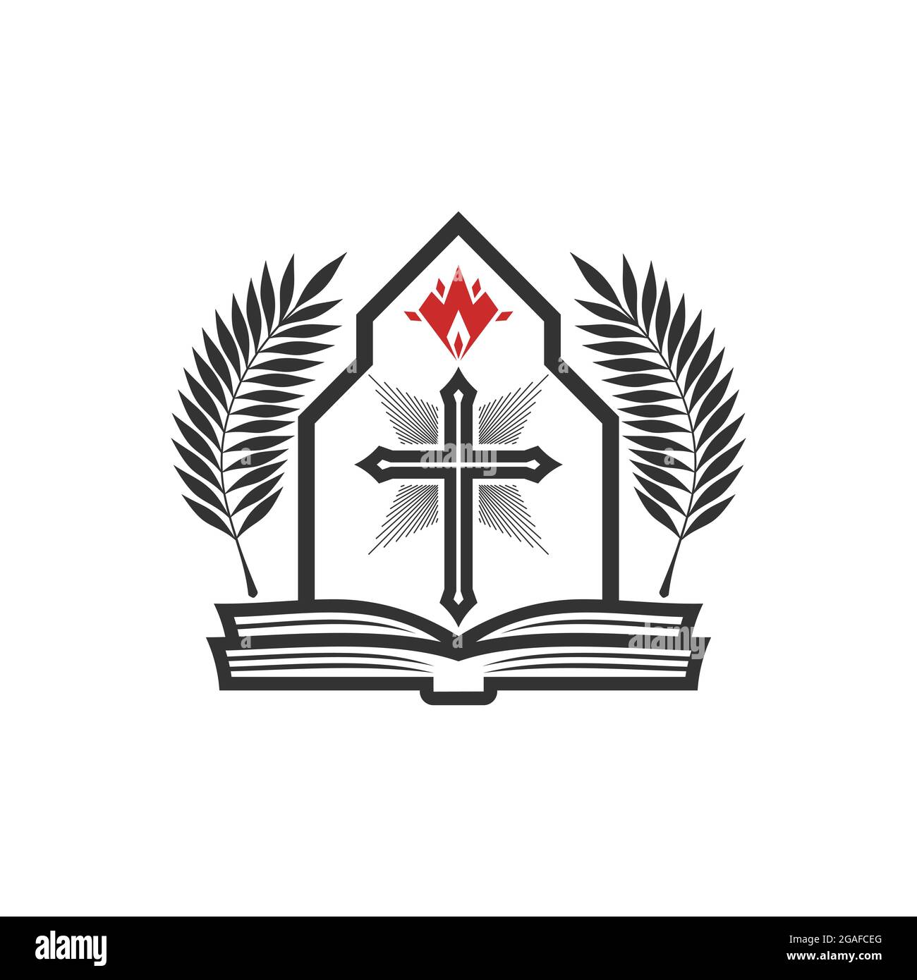 Christian illustration. Church logo. The glory of Christ in the church ...