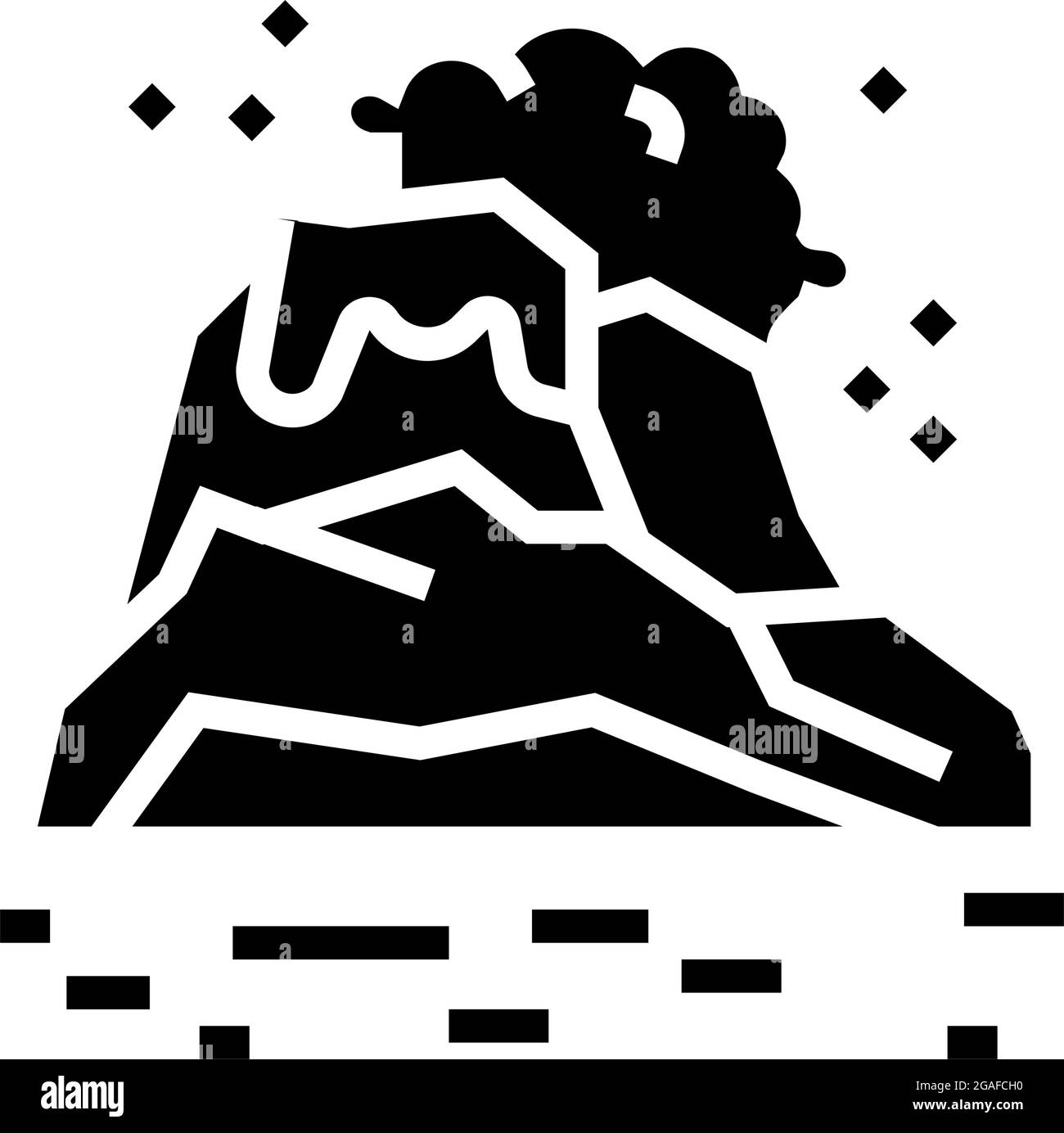 volcanic earth glyph icon vector illustration Stock Vector Image & Art ...