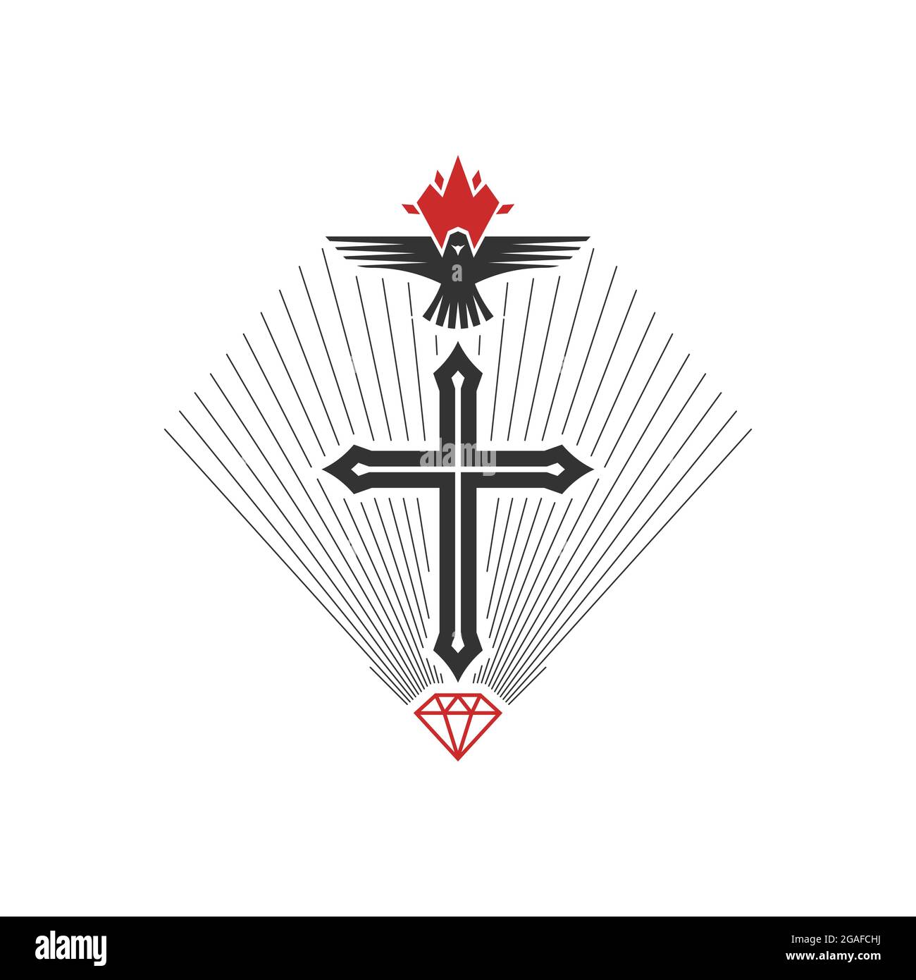 Christian illustration. Church logo. The cross is a symbol of ...