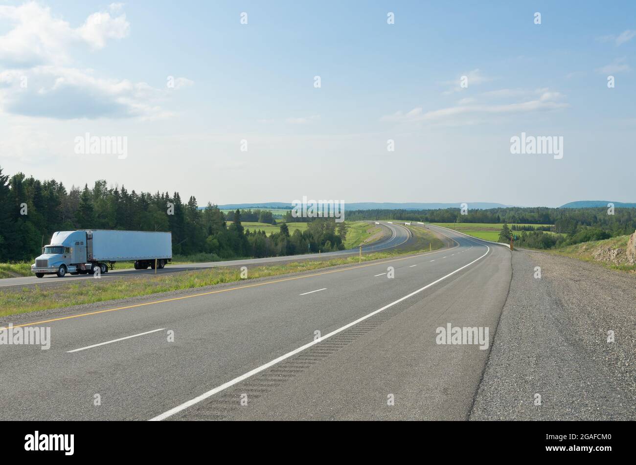 Highway in North part of New Brunswick, Canada Stock Photo - Alamy