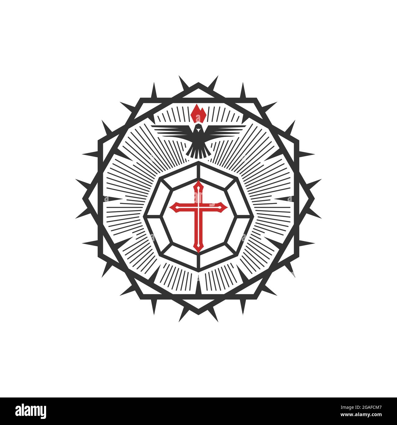 Christian illustration. Church logo. The cross is the diamond of God's ...