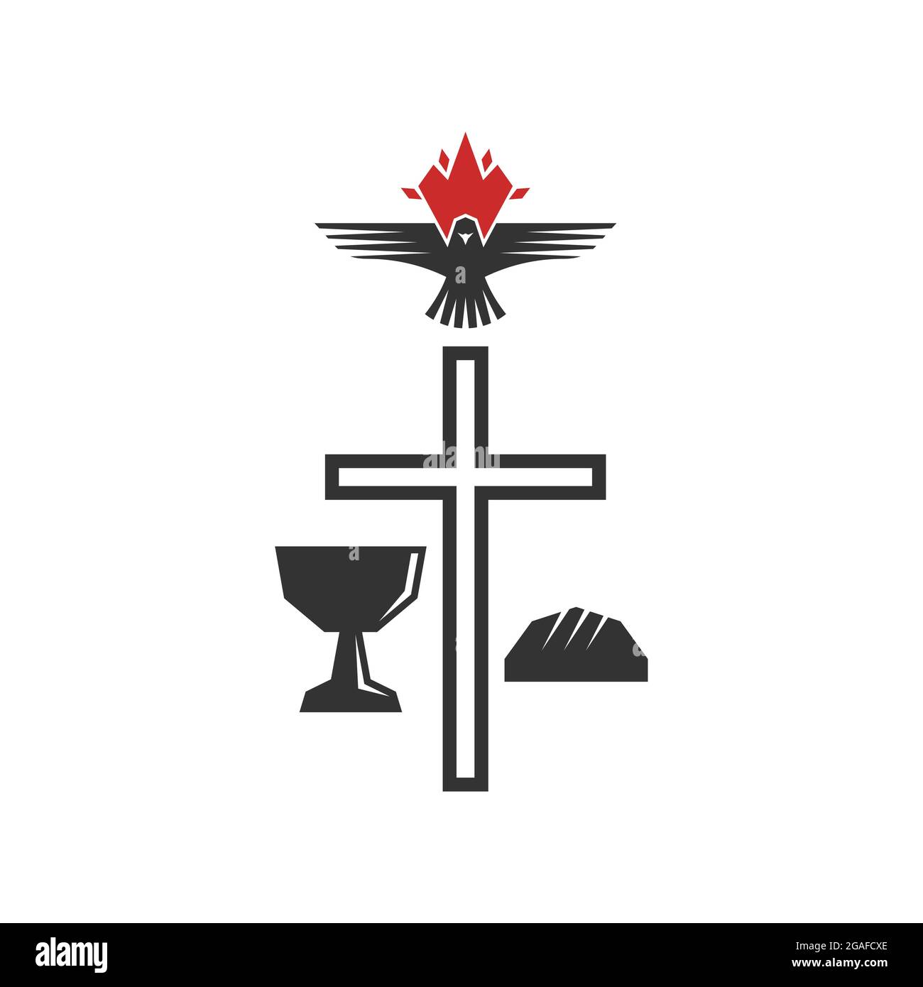 Christian illustration. Church logo. The Cross of the Savior Jesus ...