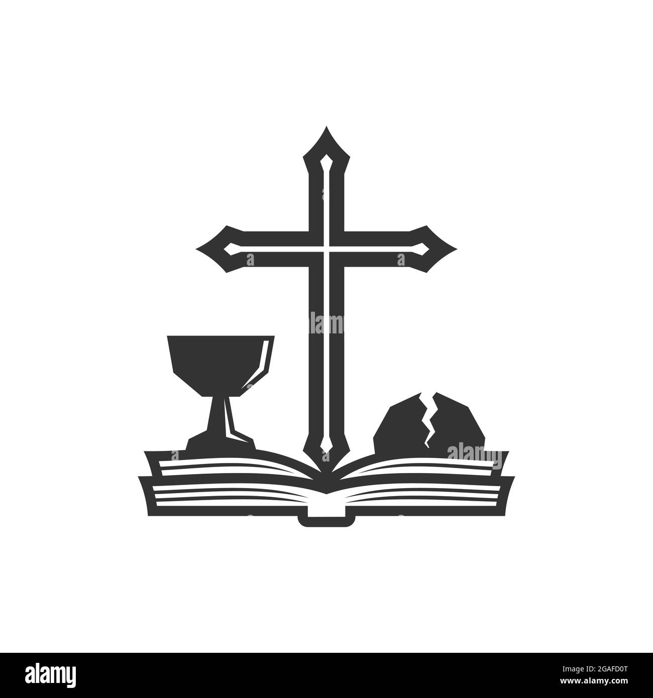 Christian illustration. Church logo. The cross of Jesus Christ, the ...