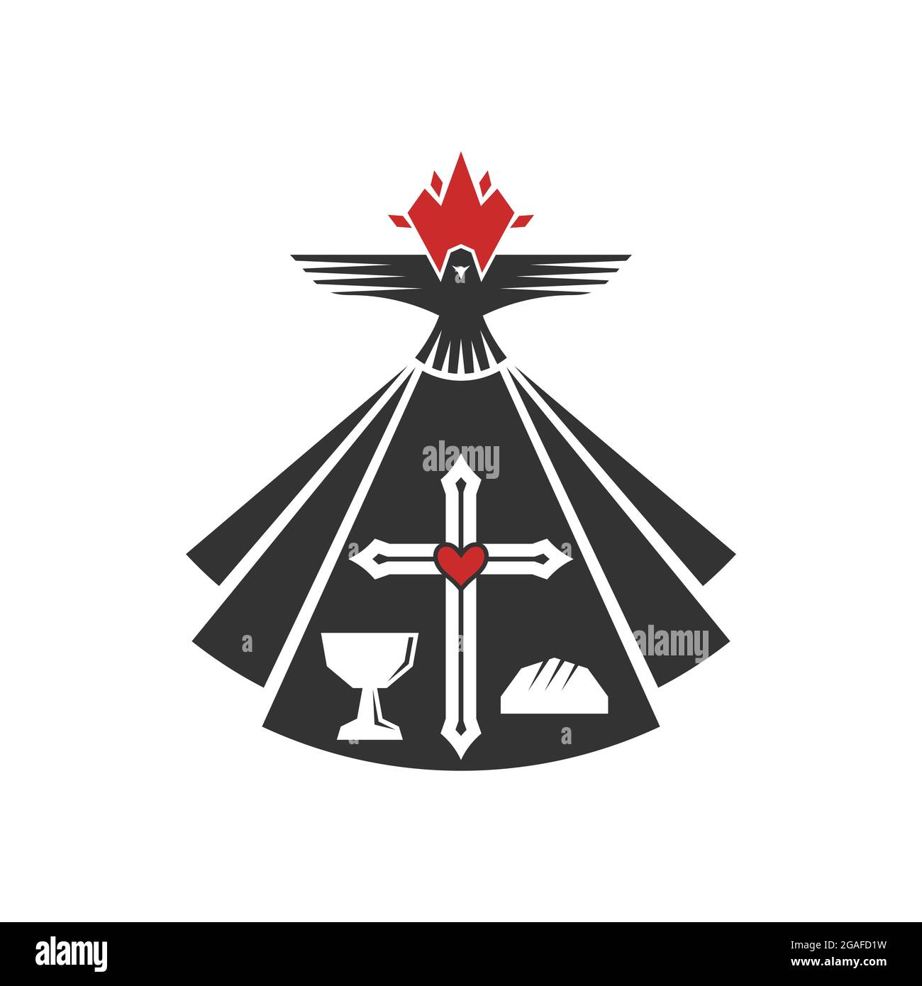 Christian illustration. Church logo. The Cross of the Savior Jesus ...