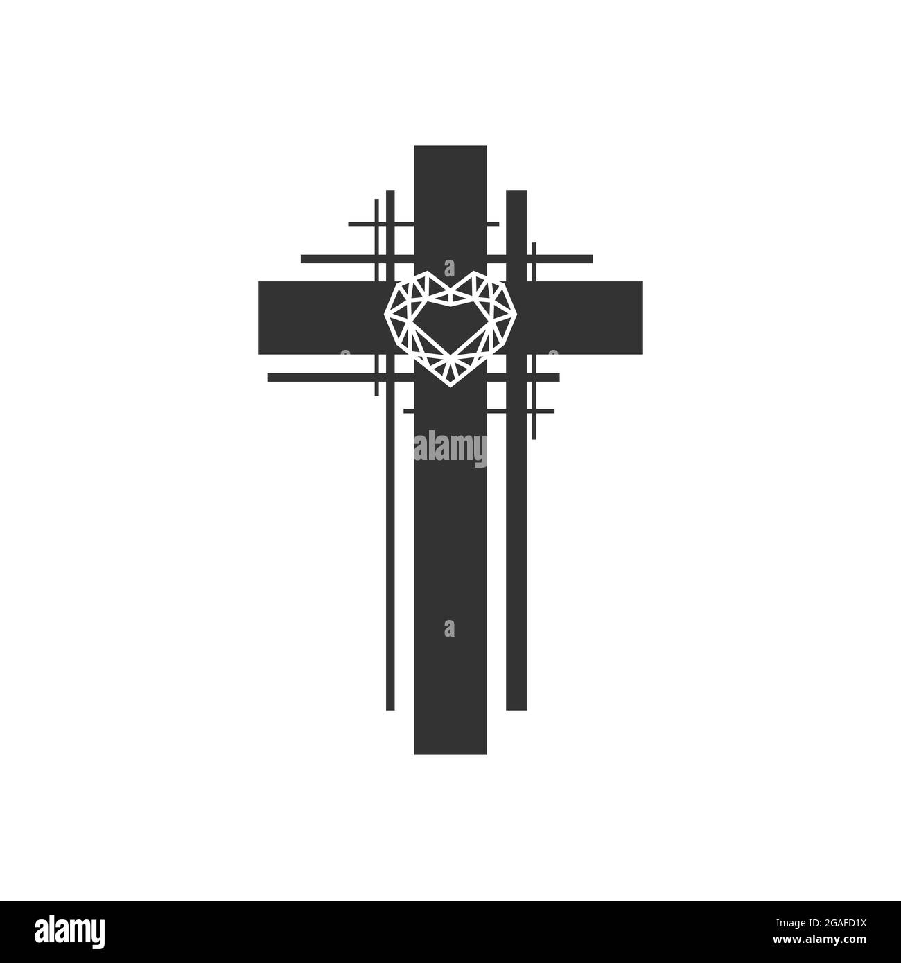 Christian illustration. Church logo. The cross of Christ and the ...