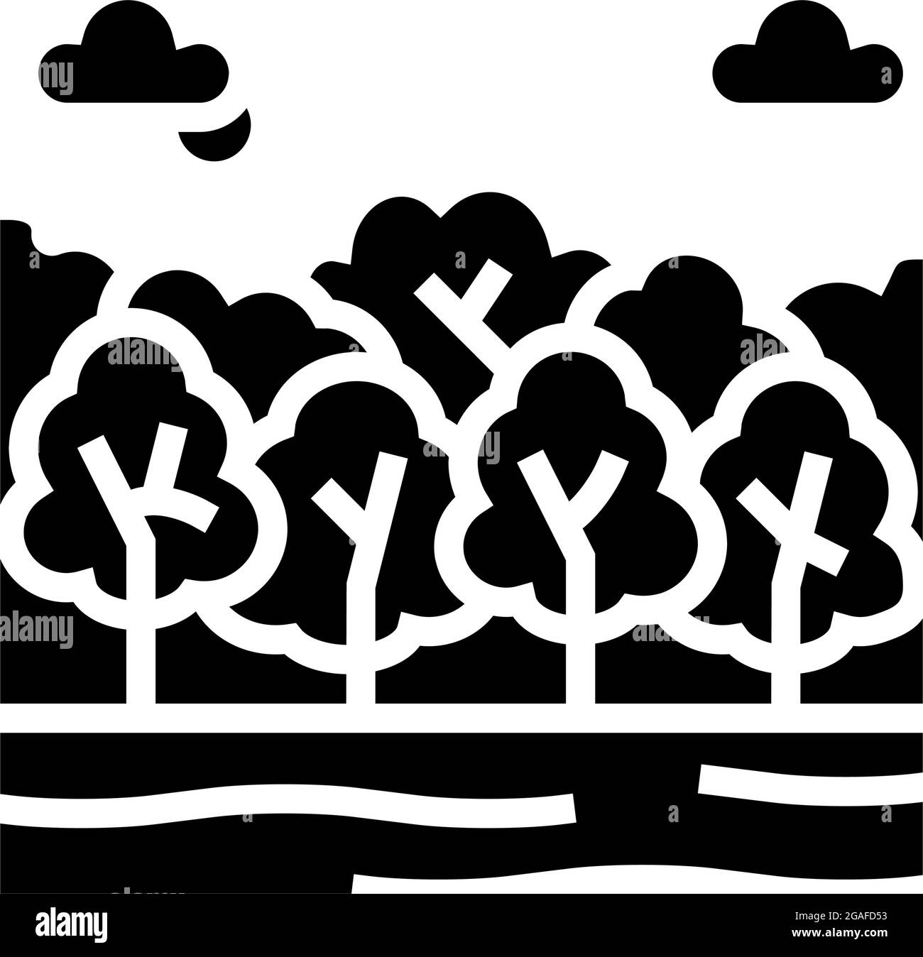 deciduous forests glyph icon vector illustration Stock Vector Image ...