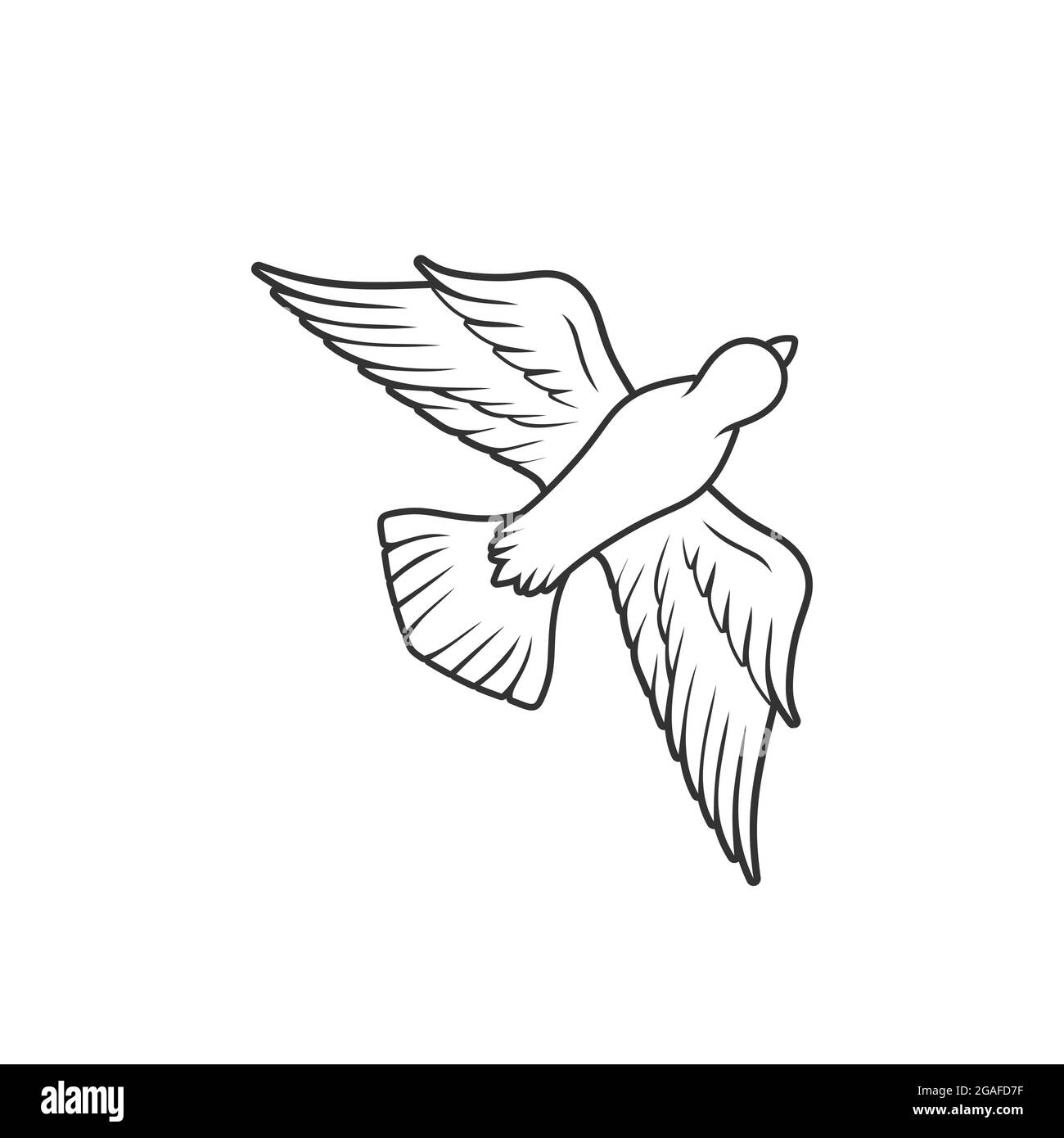Christian illustration. Church logo. The dove is a symbol of God's Holy ...