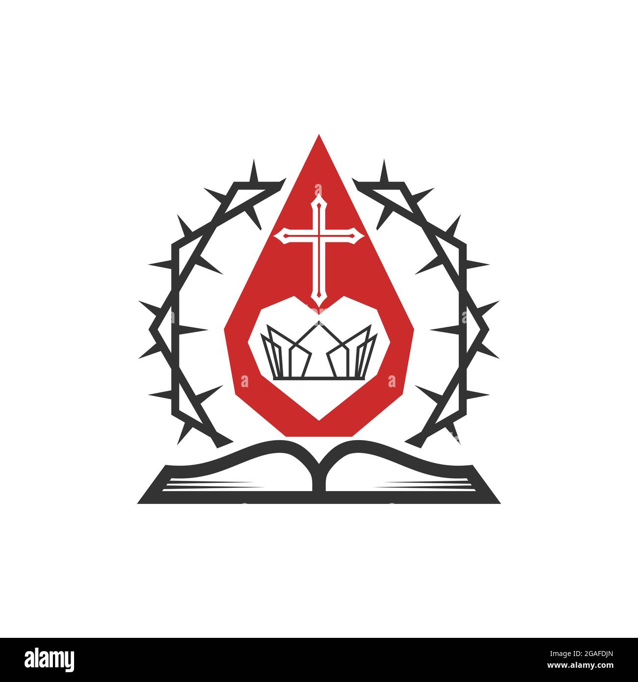 Christian illustration. Church logo. Blood of Christ, Holy Scripture ...