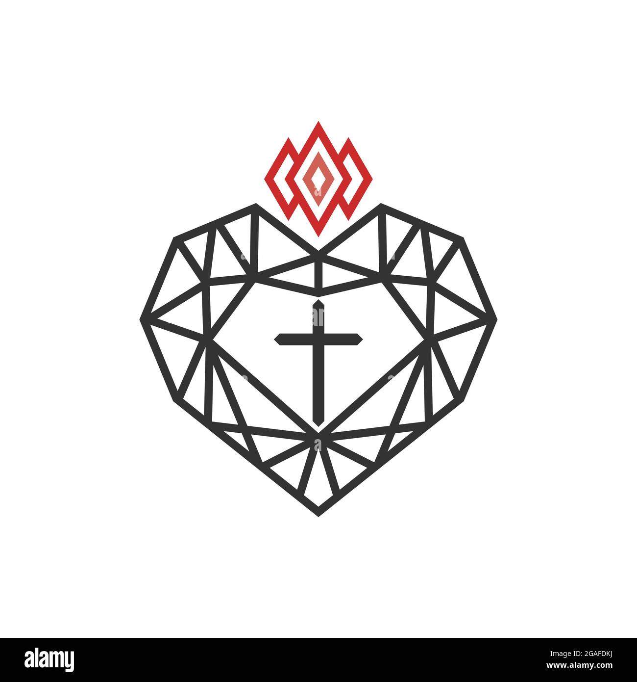 Christian illustration. Church logo. The cross of Jesus inside the ...