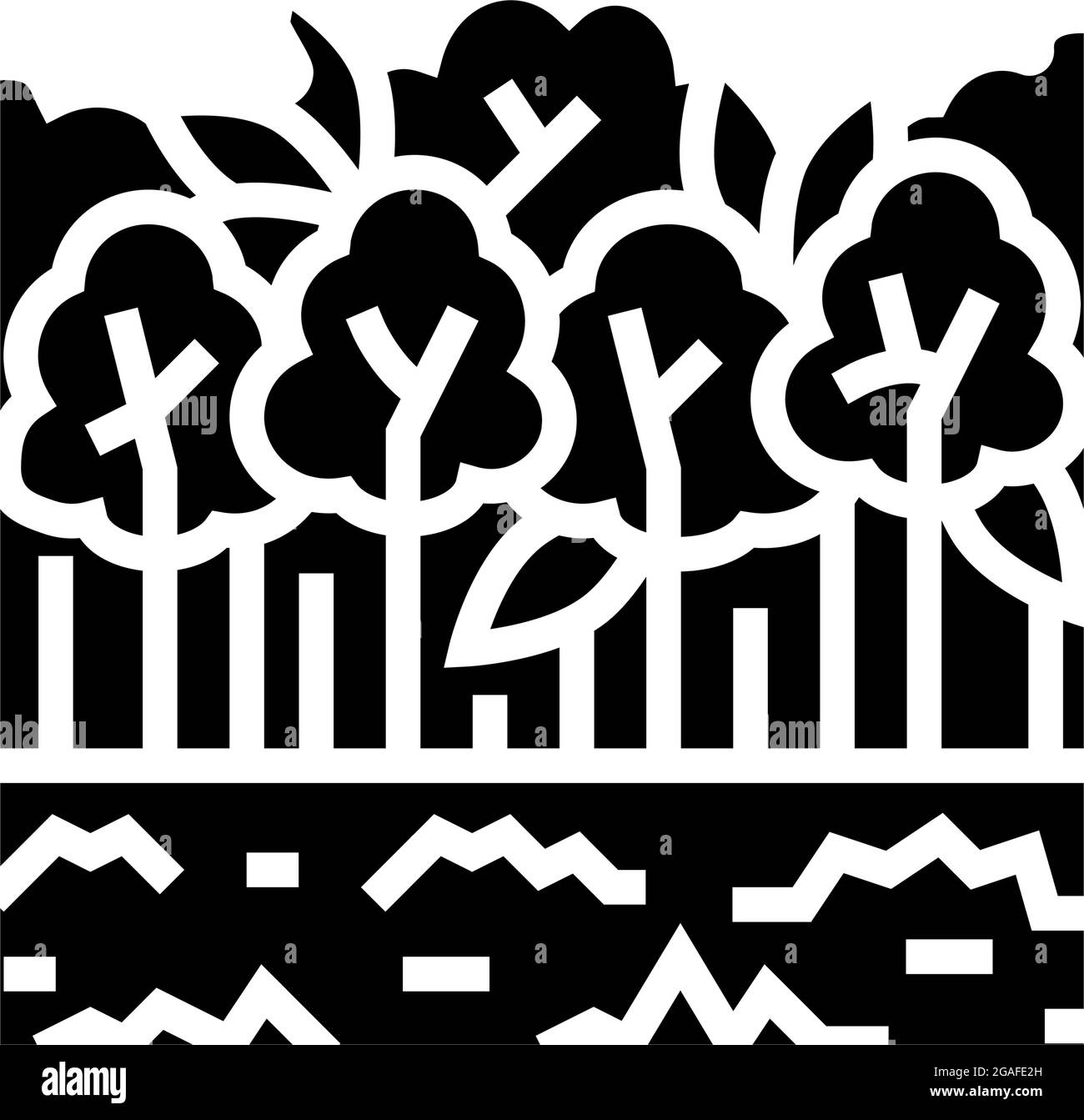 broadleaf forests glyph icon vector illustration Stock Vector Image ...