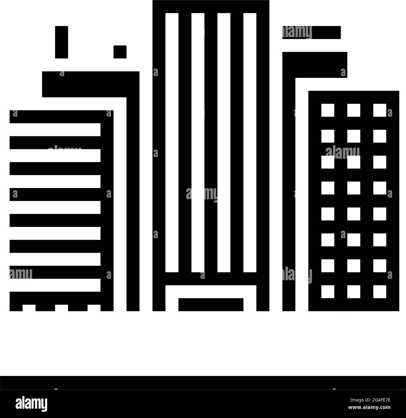 land of high rise buildings glyph icon vector illustration Stock Vector ...