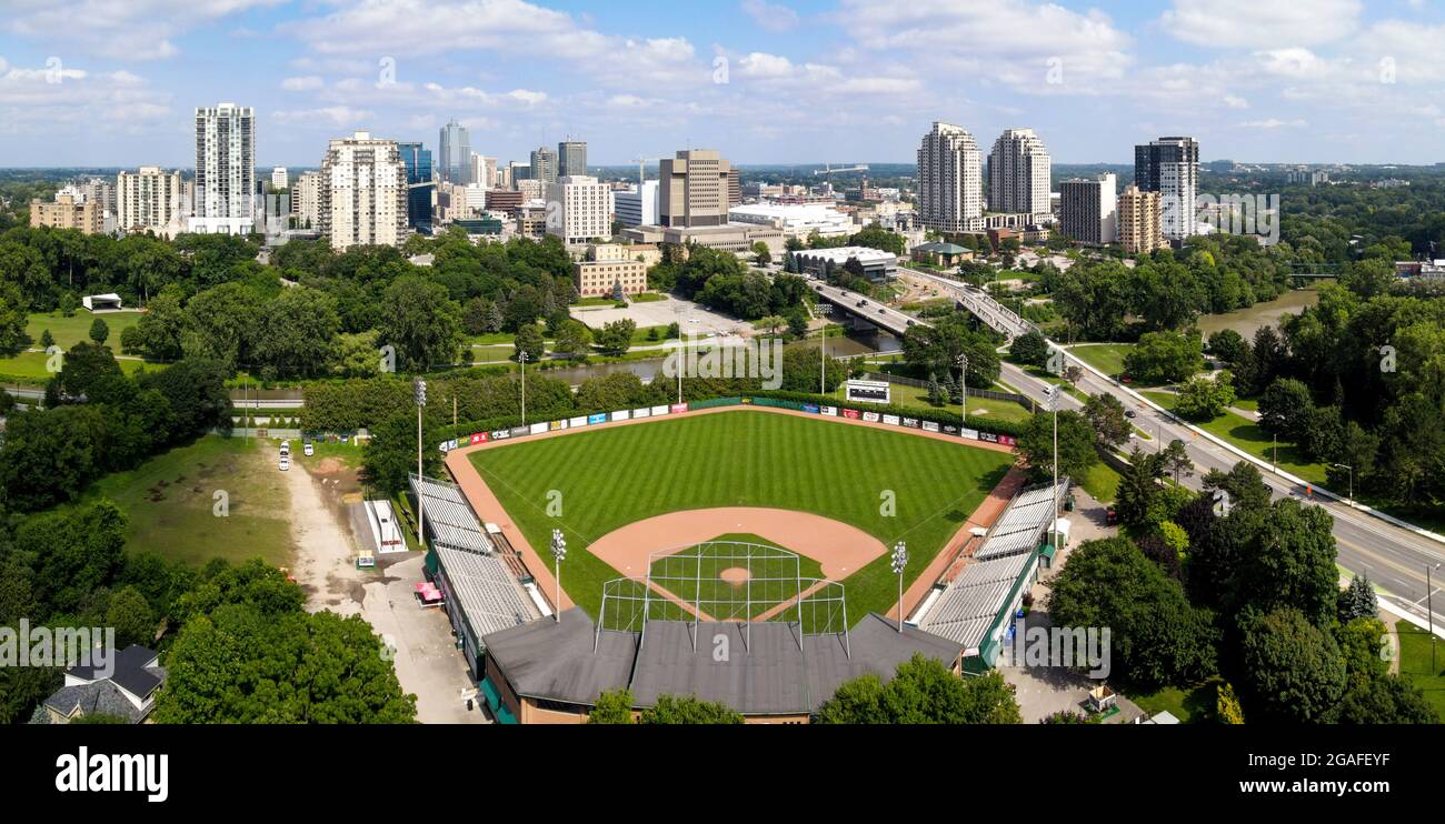 Labatt Park with London Ontario Skyline behind it. Luke Durda/Alamy ...
