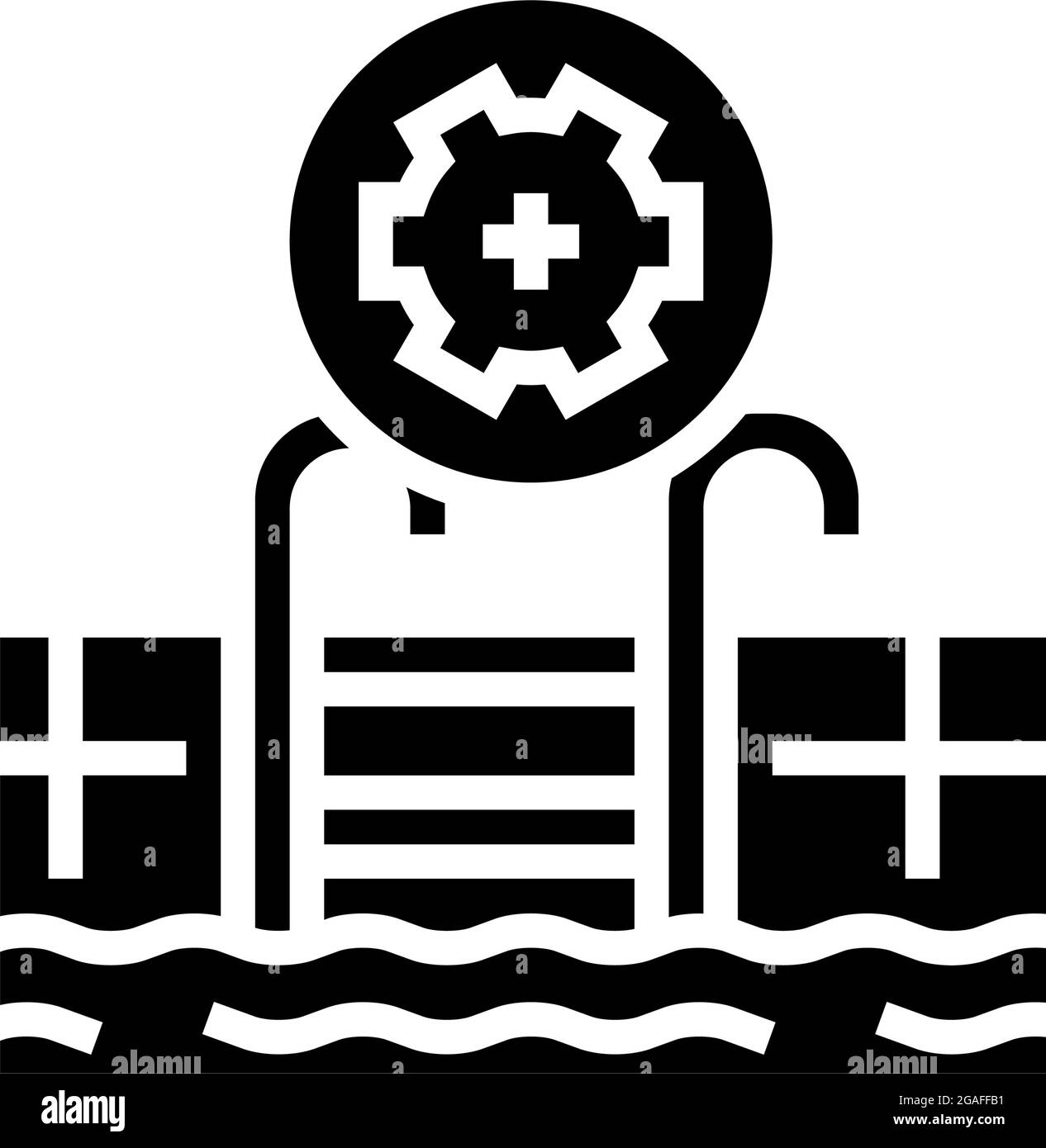 commercial pool services glyph icon vector illustration Stock Vector ...