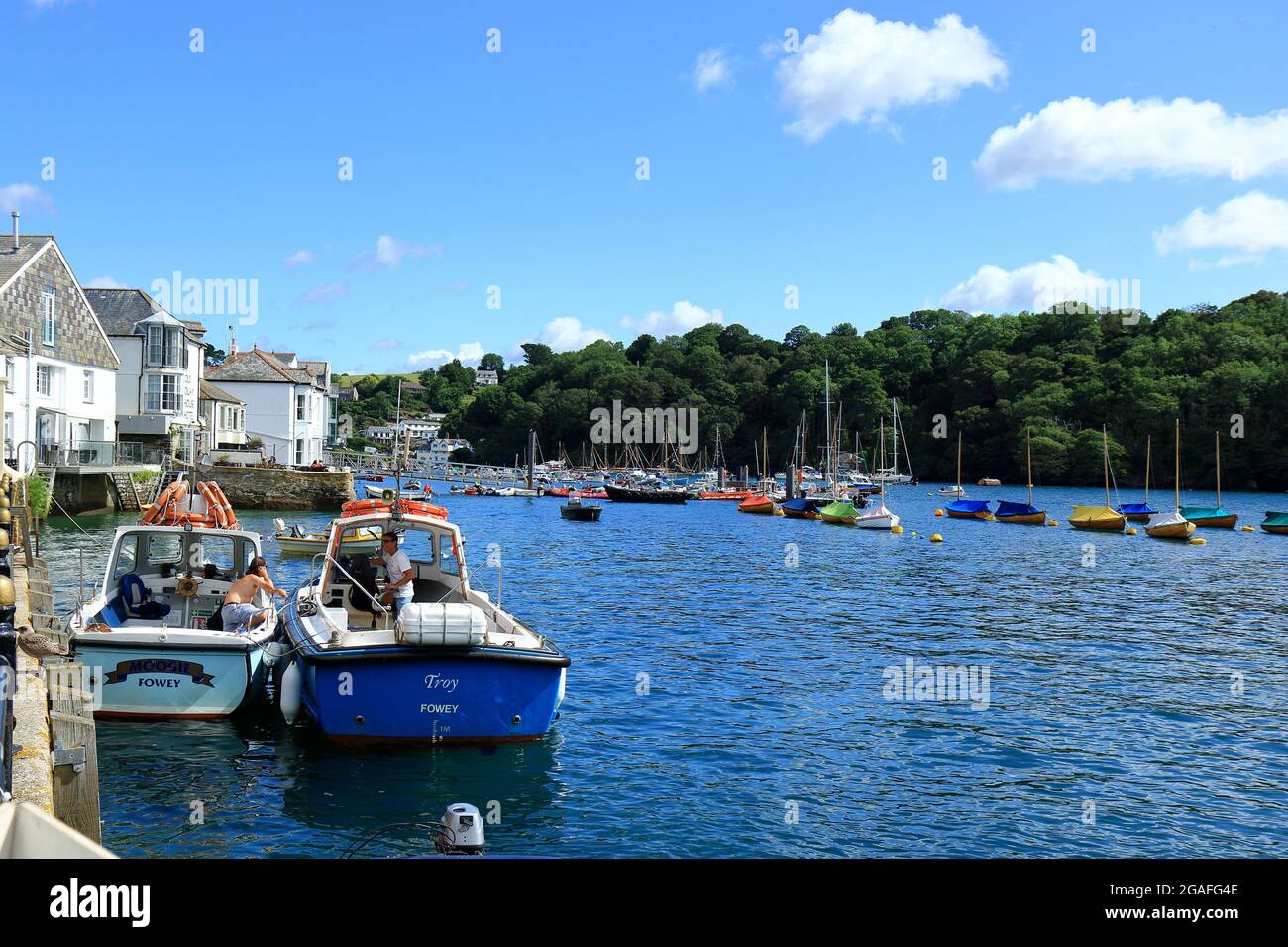 A view of the harbour at Fowey in Cornwall Stock Photo - Alamy