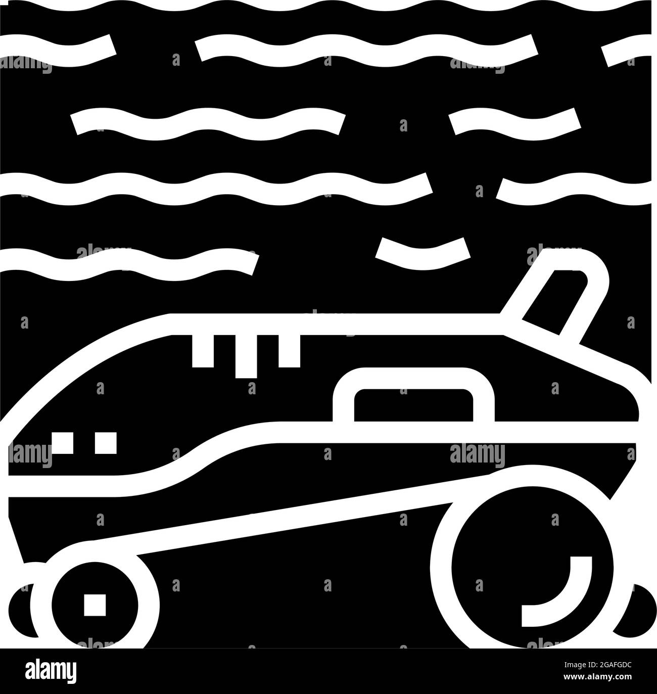 robot cleaner pool glyph icon vector illustration Stock Vector Image ...