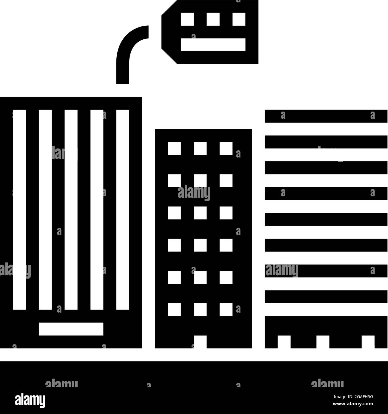 rent in high rise building glyph icon vector illustration Stock Vector ...