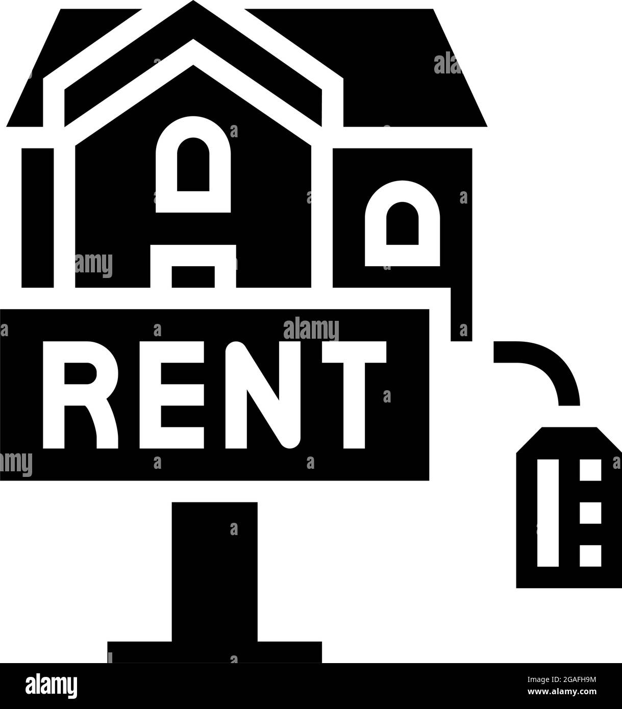 house rent glyph icon vector illustration Stock Vector Image & Art - Alamy
