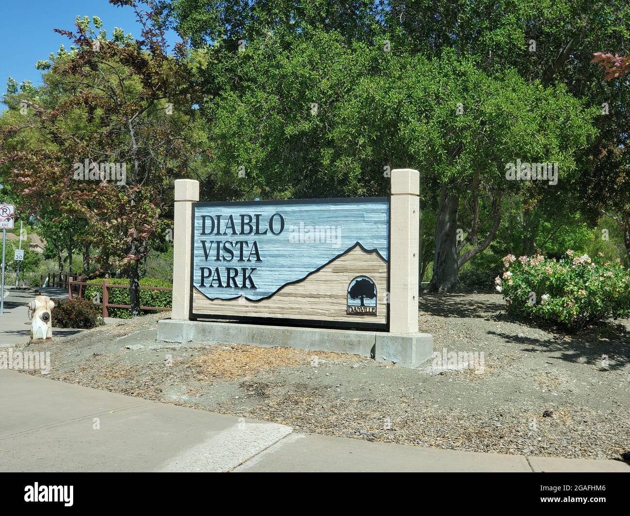 Sign is visible at Diablo Vista Park in San Ramon, California, June 7 ...