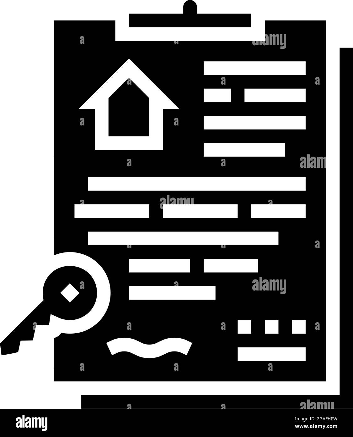 written contract glyph icon vector illustration Stock Vector Image ...