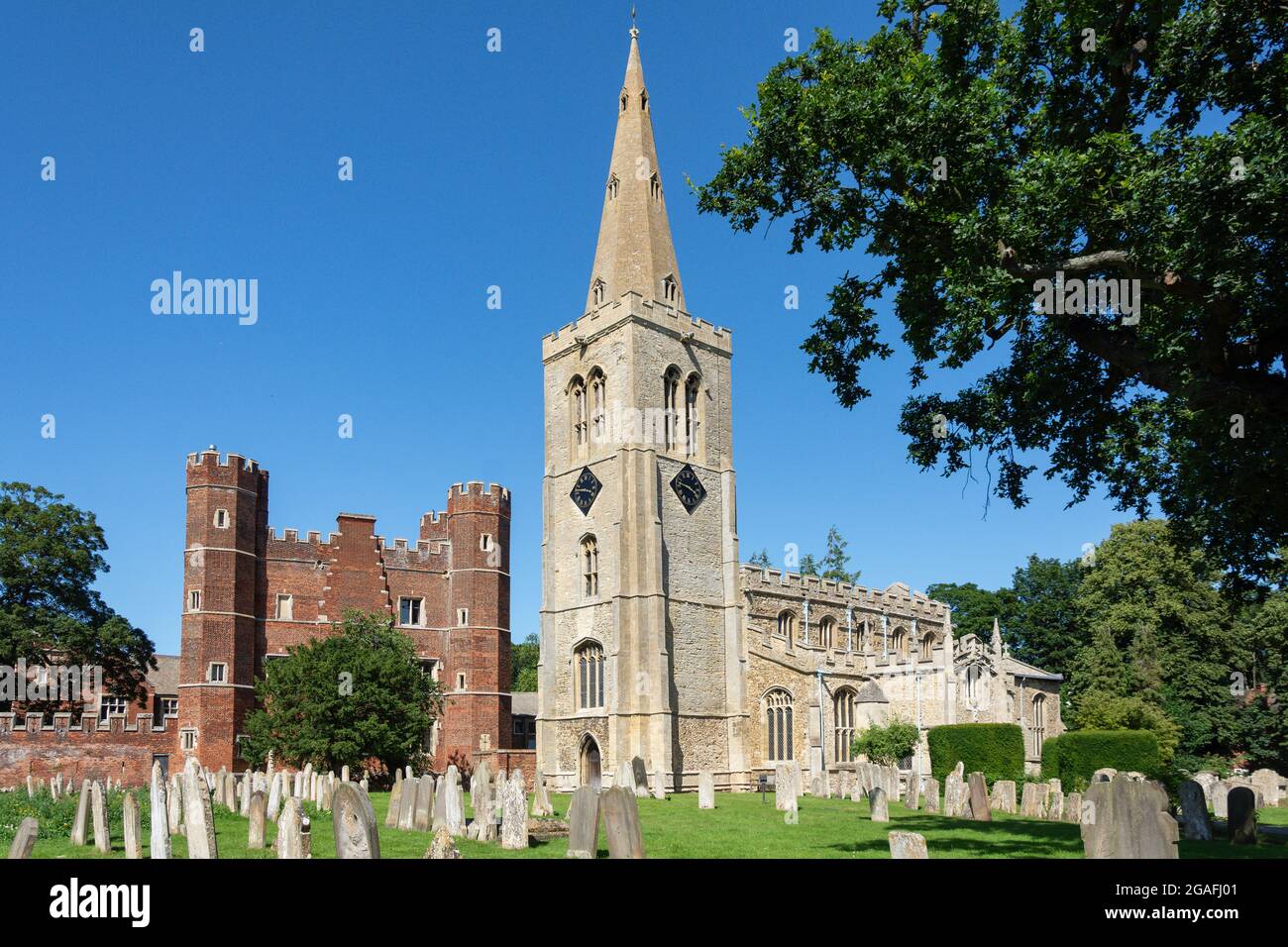 St marys church and buckden towers church street village cambri hi-res ...