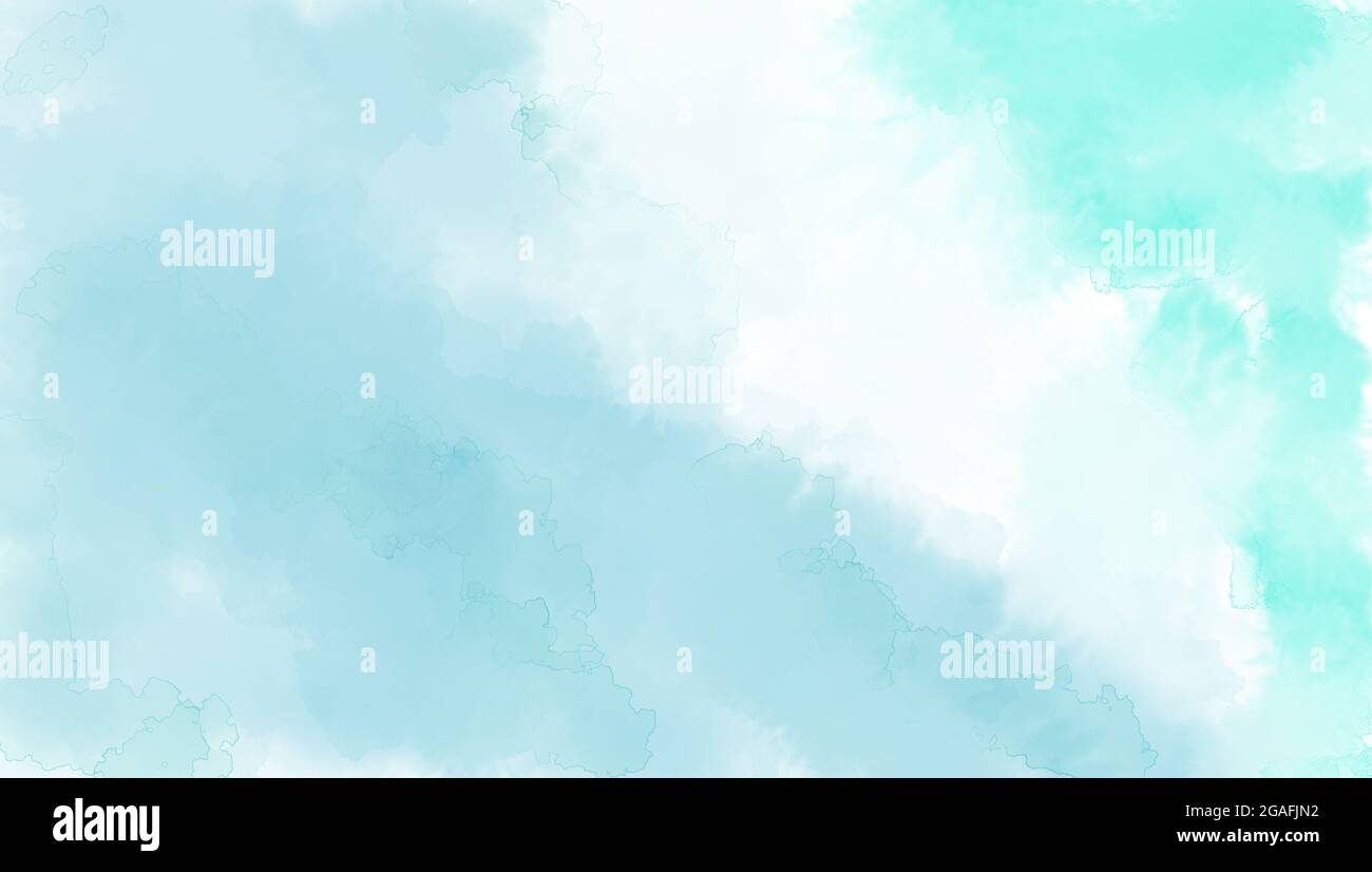 watercolor background in blue color, soft pastel color splash and ...