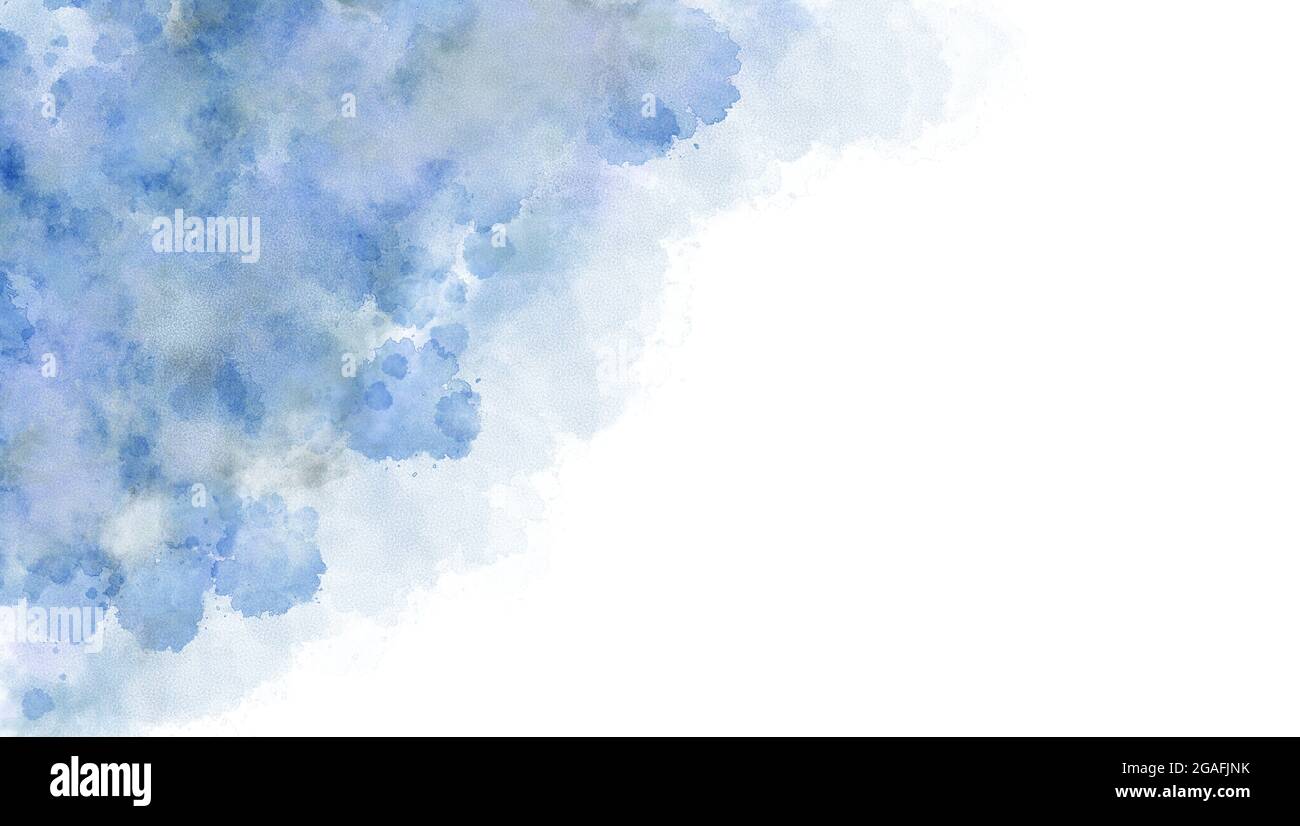 watercolor background in blue color, soft pastel color splash and ...