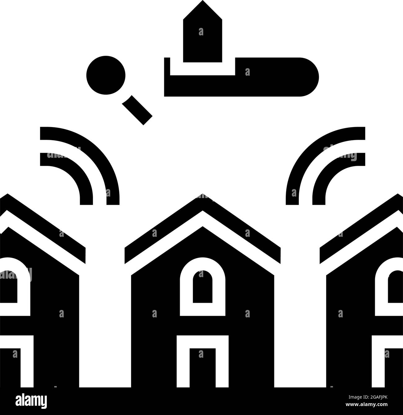neighborhood in area glyph icon vector illustration Stock Vector Image ...