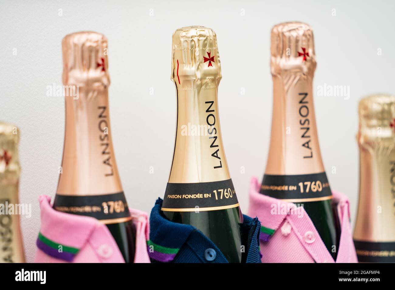 Bottles of Lanson Champagne Stock Photo - Alamy