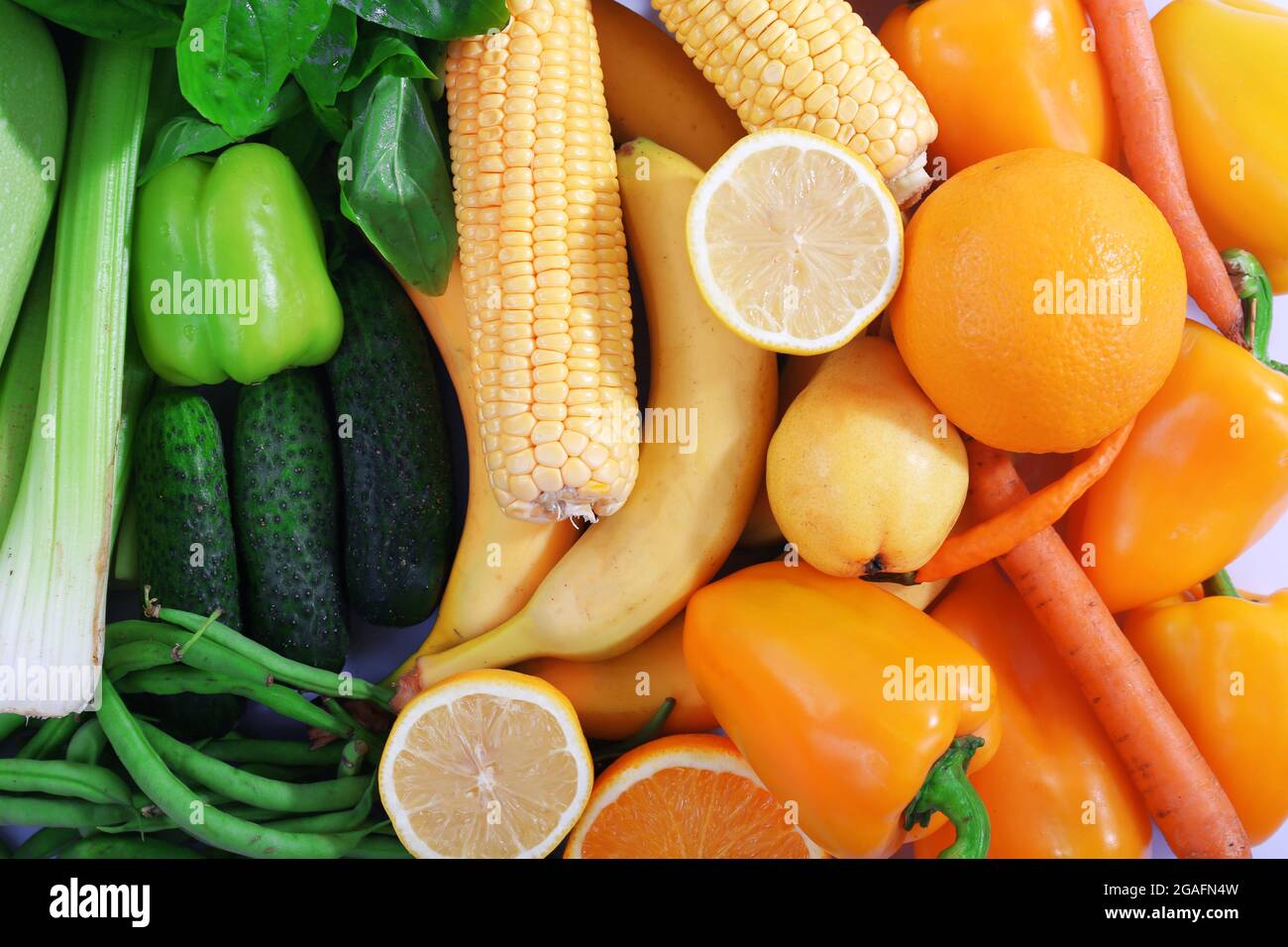 Fresh fruits and vegetables closeup Stock Photo - Alamy