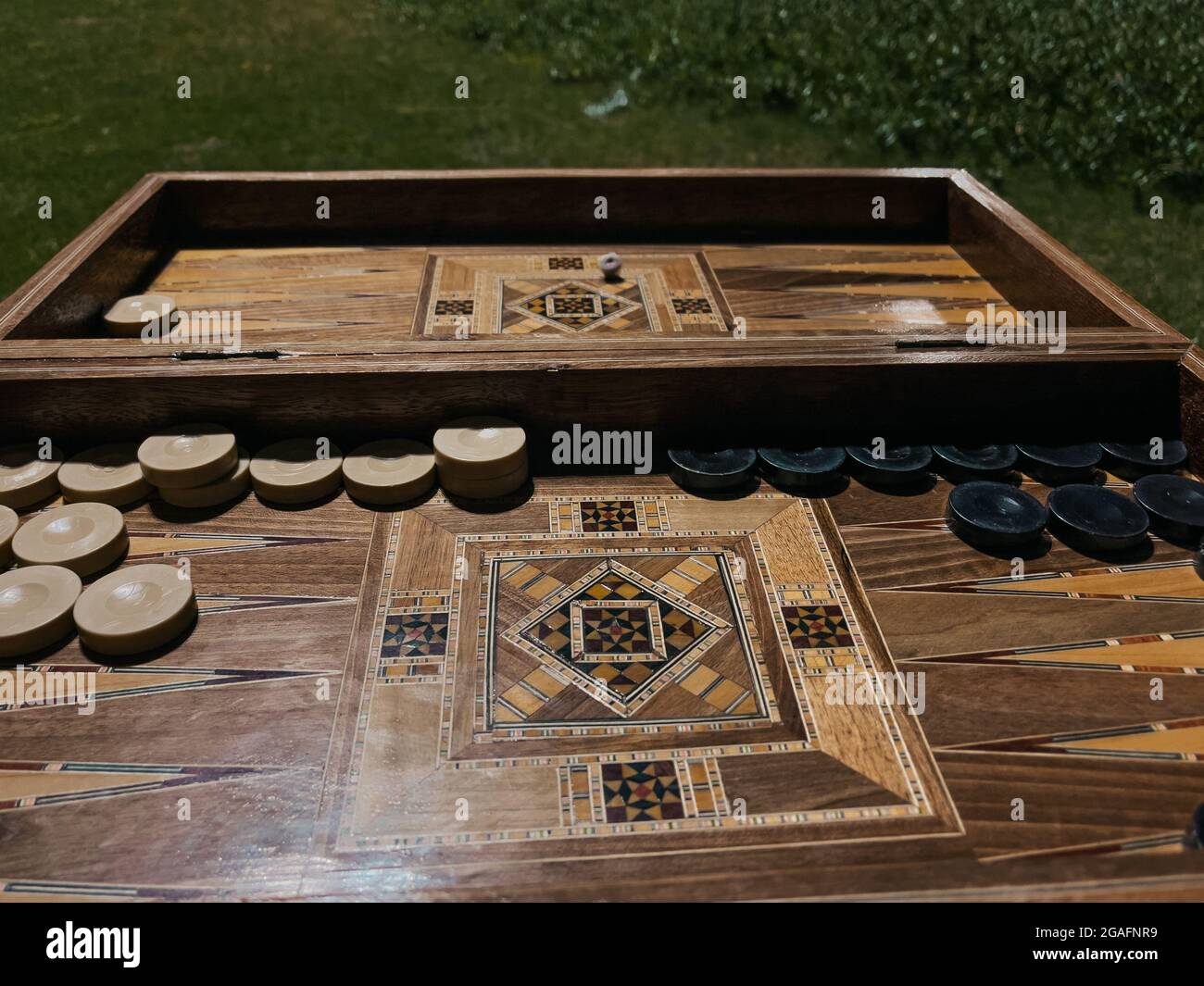 backgammon Board game - closeup of a wooden backgammon board - Playing ...