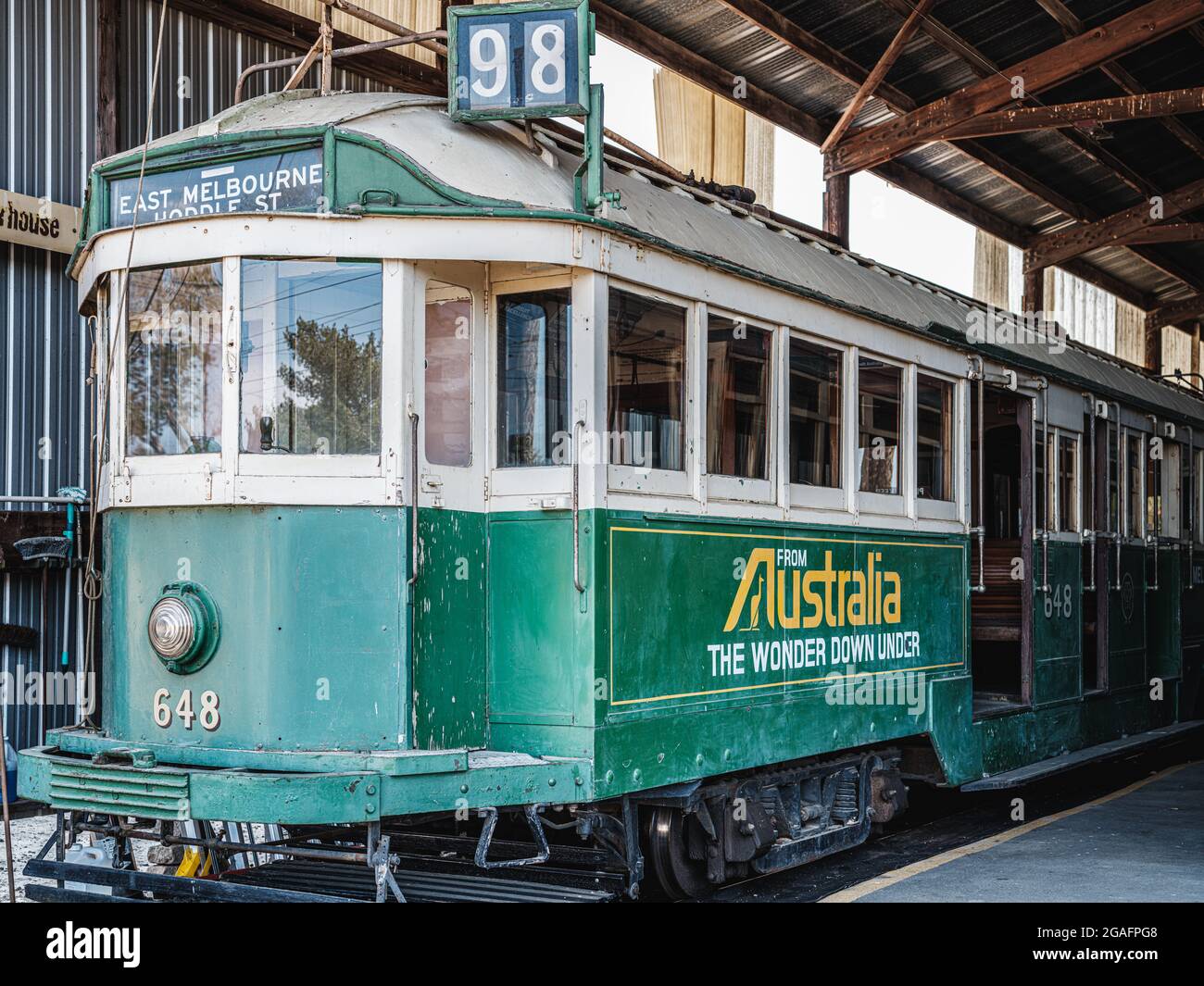 Western Railway Museum, Fairfield, California. Vintage electric train ...