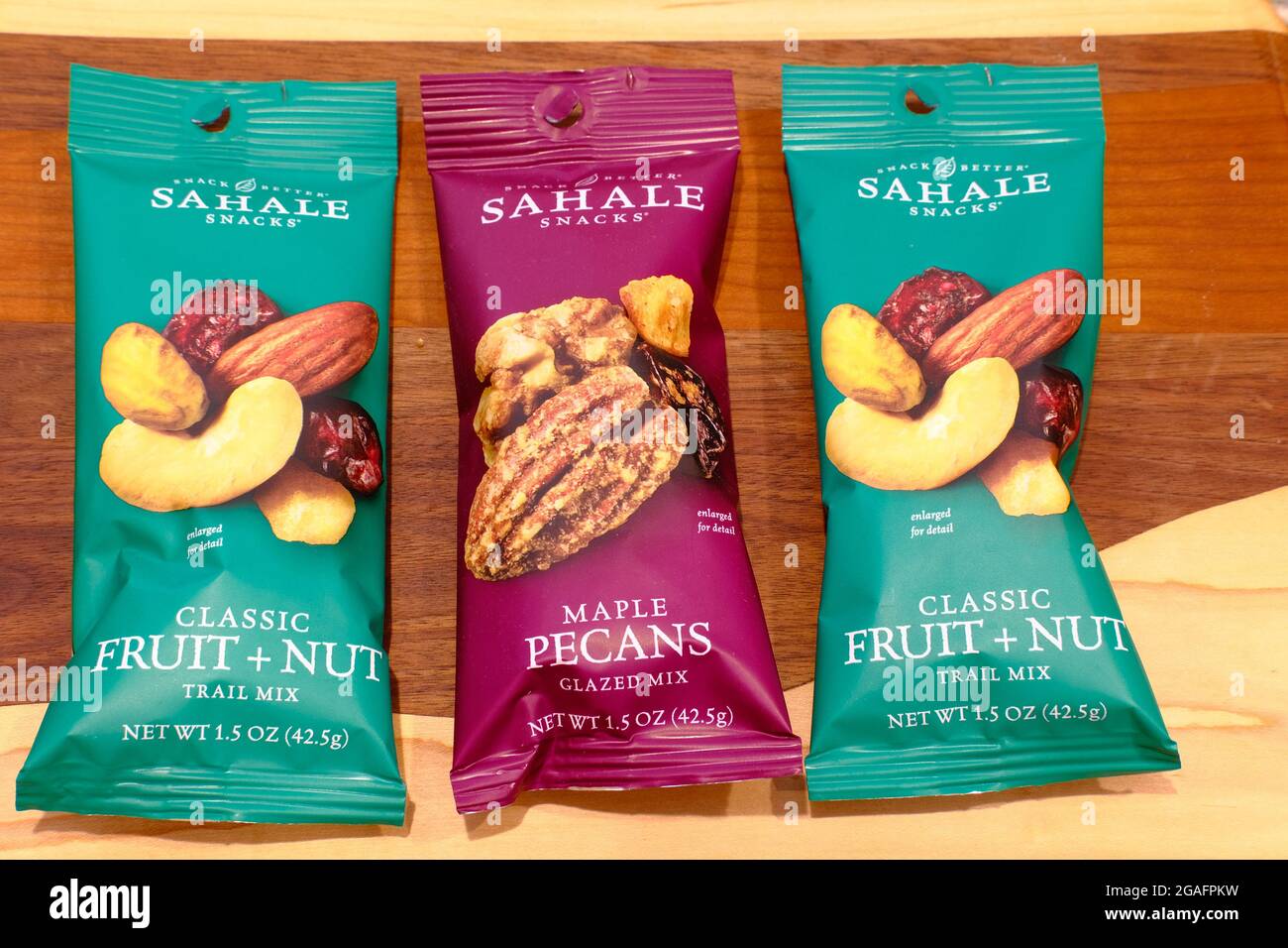 Three Bags of Sahale Nuts Stock Photo - Alamy