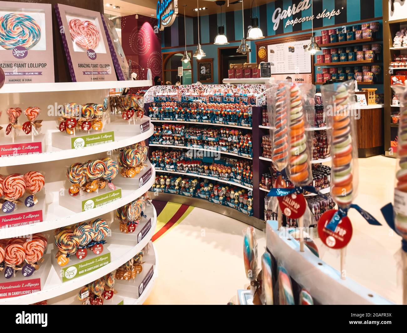 Candy store - Many colorful candies with different types (varieties) of ...