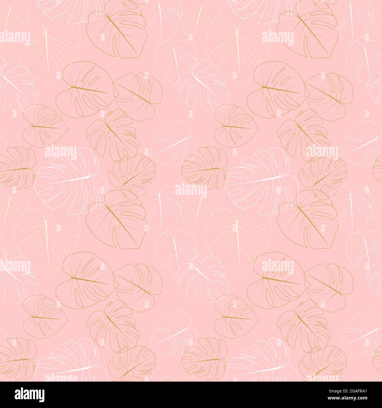 Monstera leaaves seamless pattern natural tropical background. Vector ...