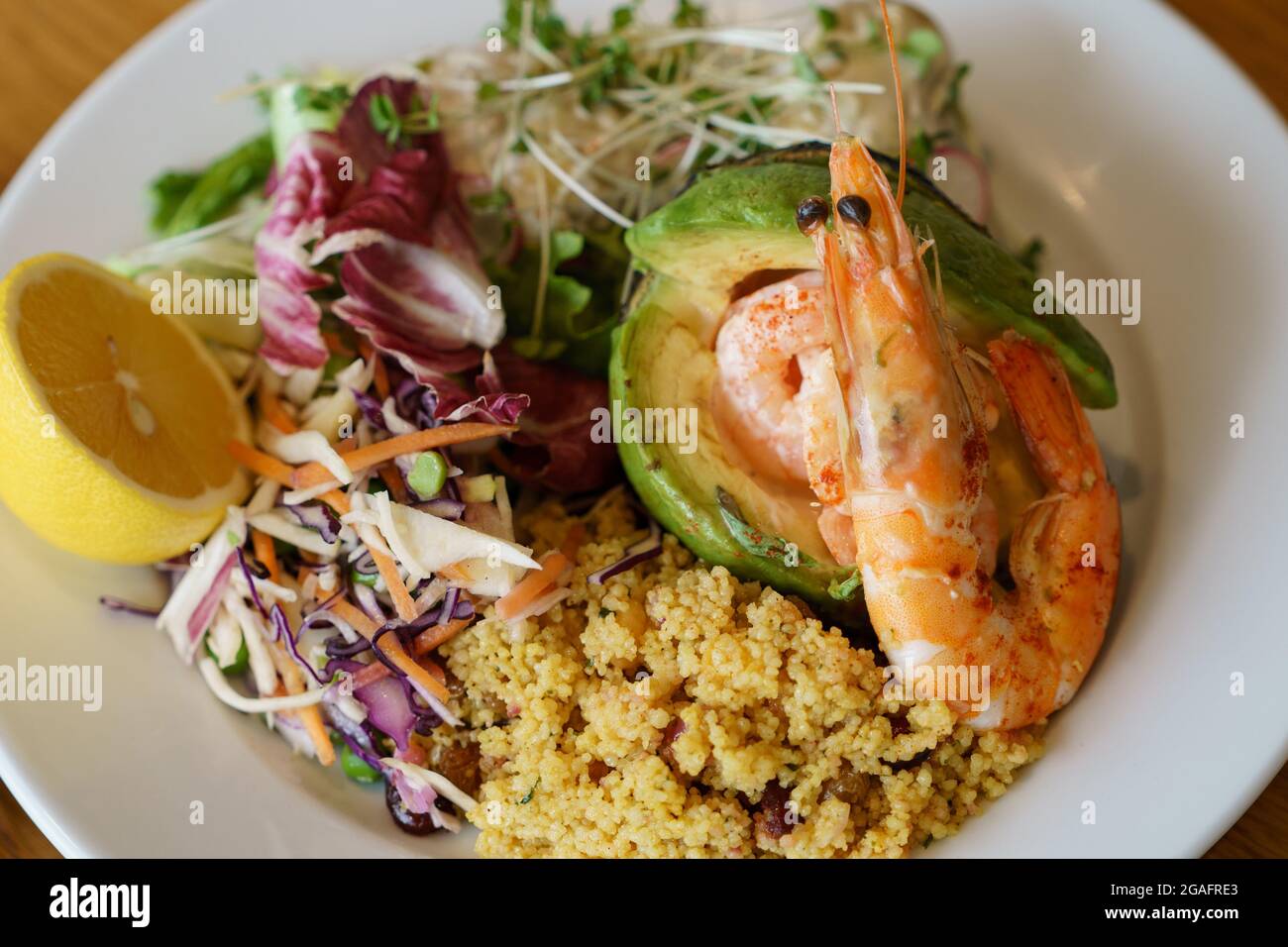 Plate gourmet seafood salad hi-res stock photography and images - Alamy