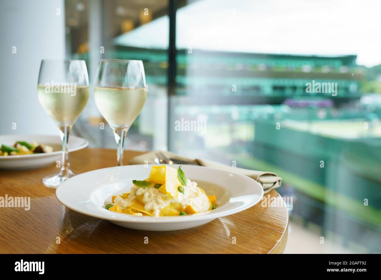 Fresh pasta dish at Wimbledon tennis Championships Stock Photo - Alamy