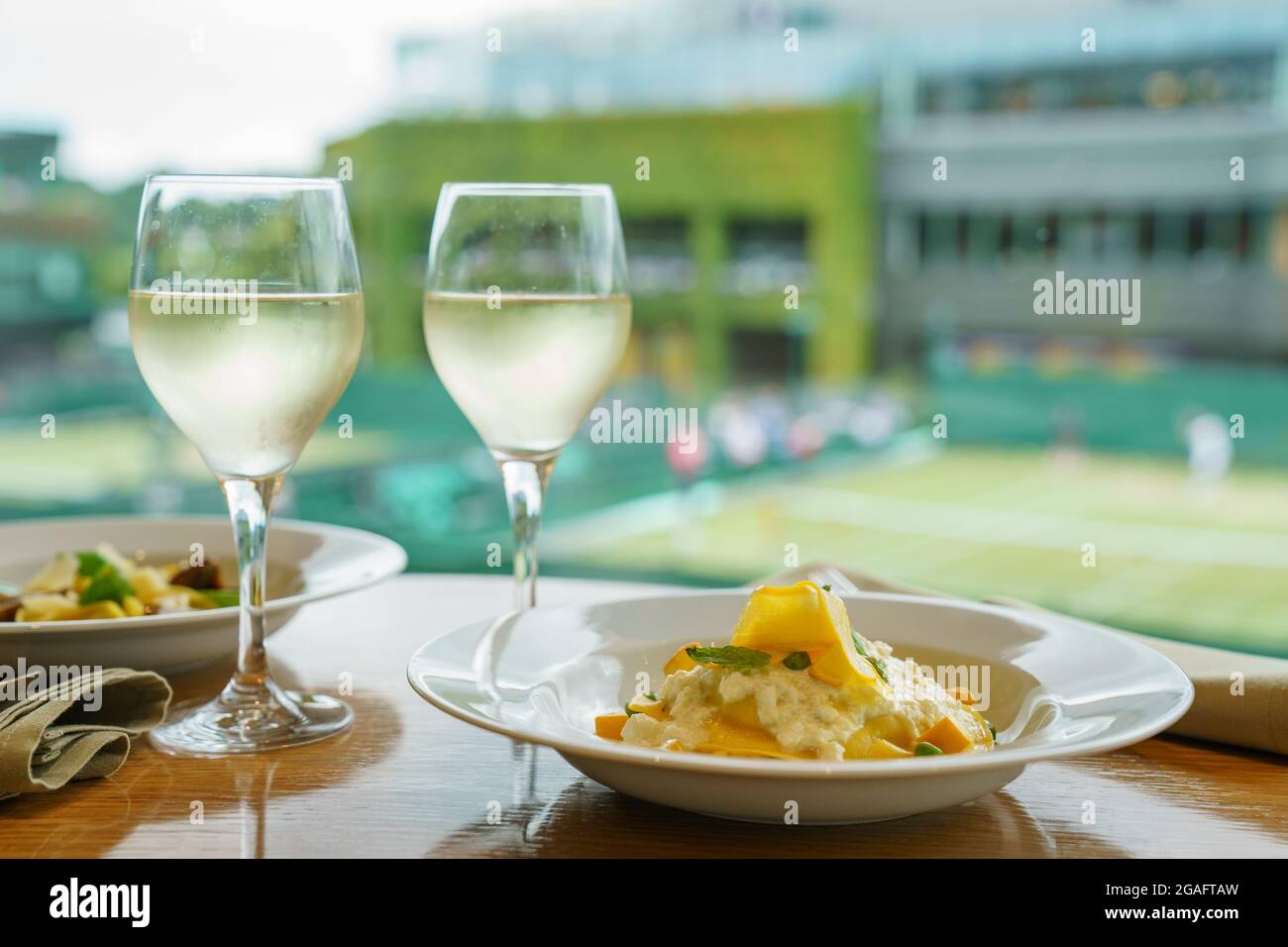 Fresh pasta dish at Wimbledon tennis Championships Stock Photo - Alamy