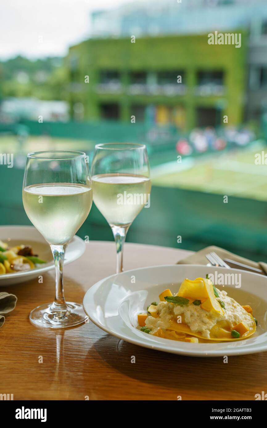 Fresh pasta dish at Wimbledon tennis Championships Stock Photo - Alamy