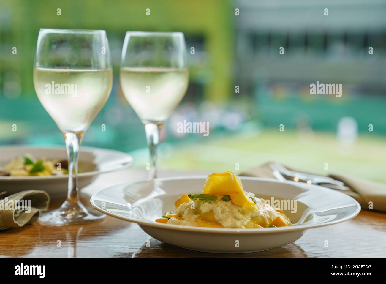 Fresh pasta dish at Wimbledon tennis Championships Stock Photo - Alamy