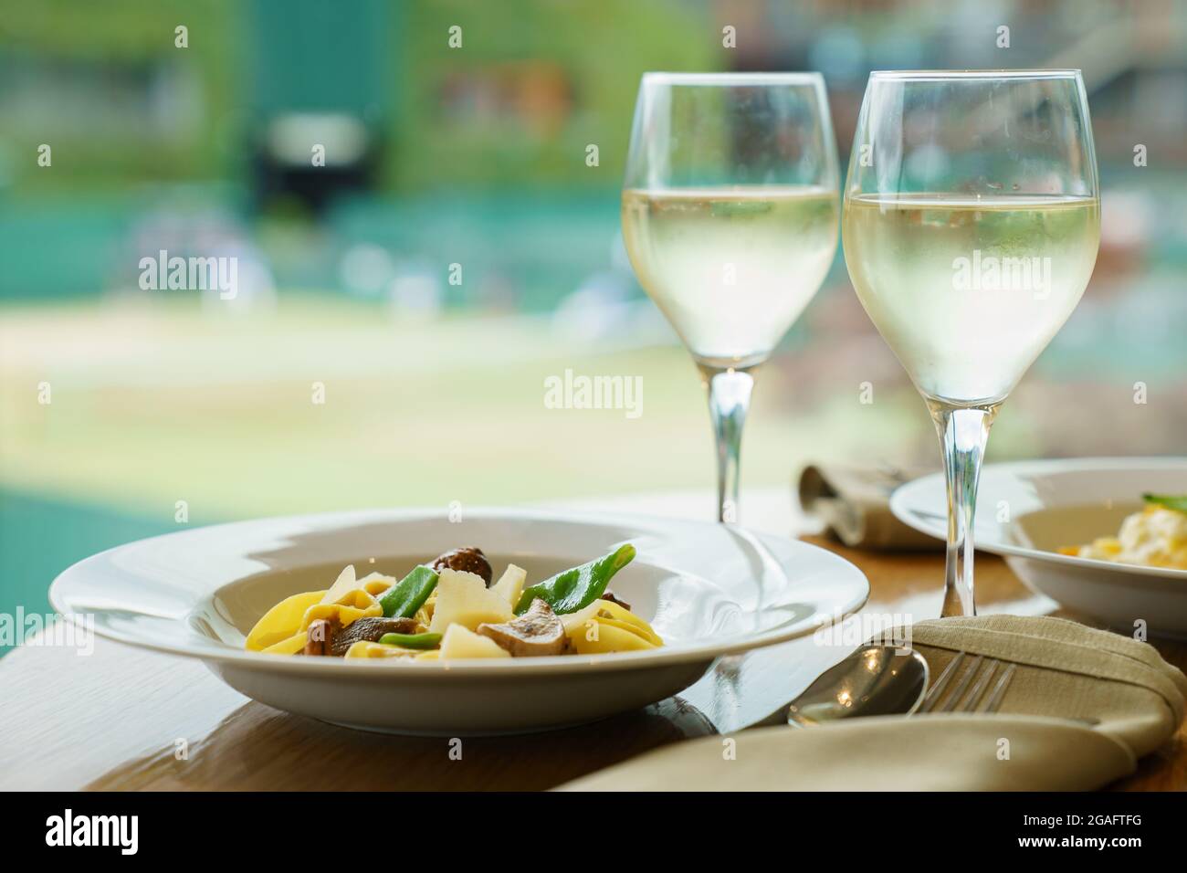 Fresh pasta dish at Wimbledon tennis Championships Stock Photo - Alamy