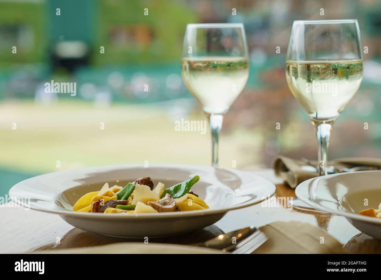 Fresh pasta dish at Wimbledon tennis Championships Stock Photo - Alamy