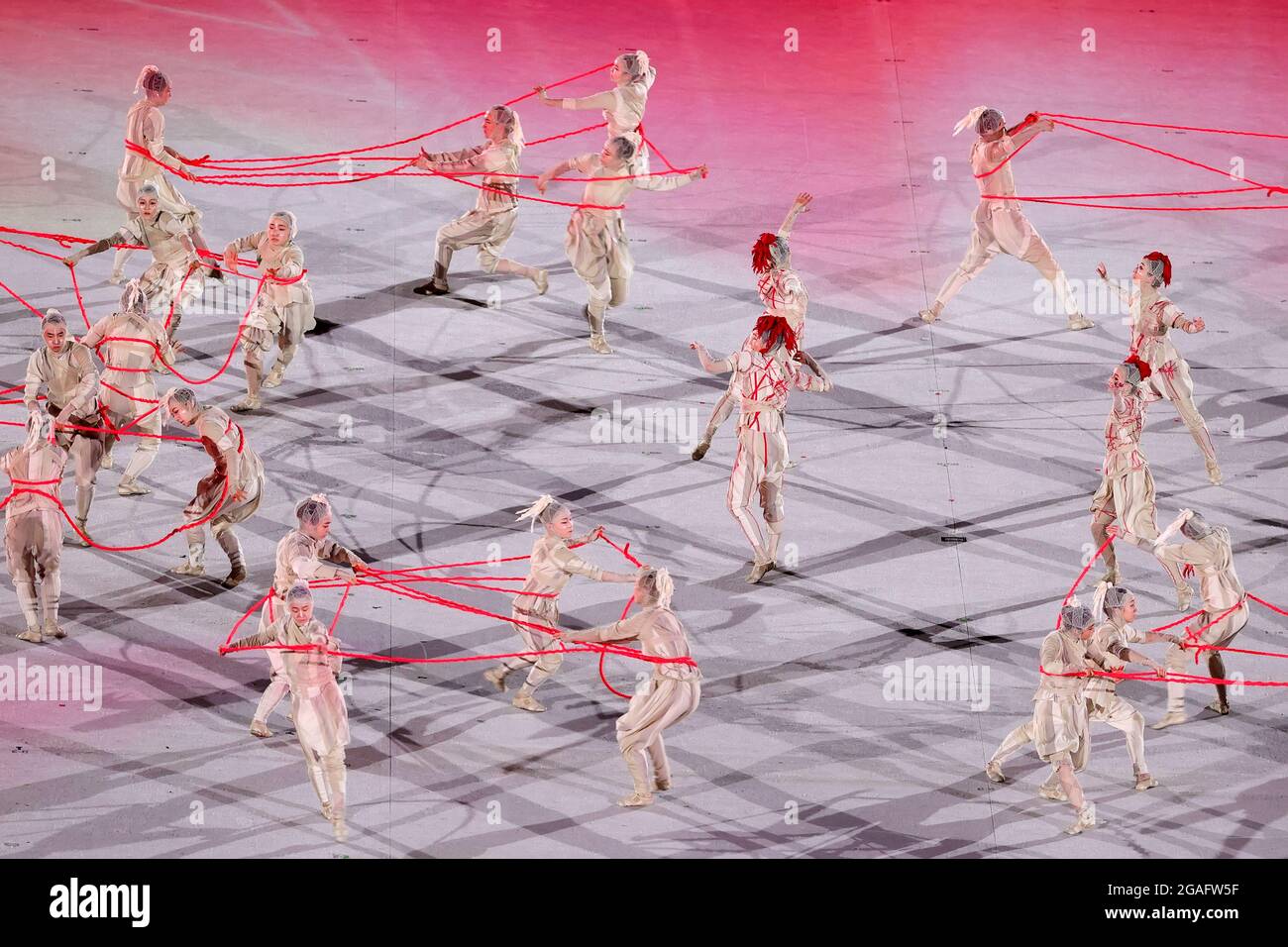 Tokyo, Japan, 23 July, 2021. Performers dance during the Opening ...