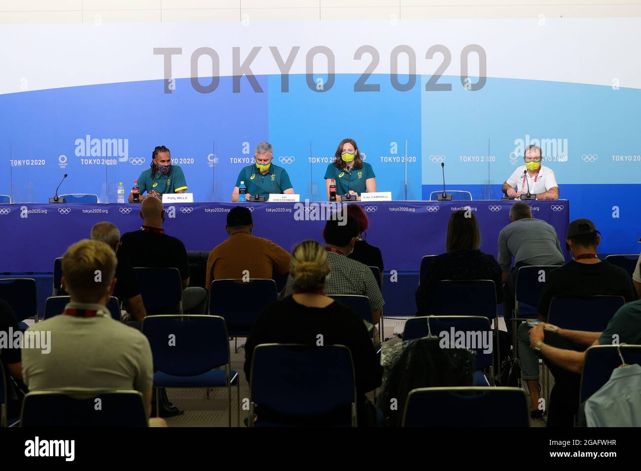 Tokyo, Japan, 22 July, 2021. Patty Mills, Cate Campbell and Ian ...